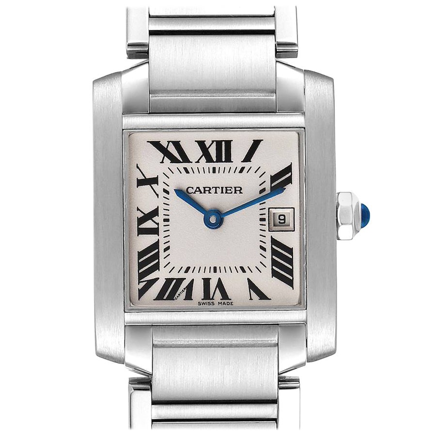 Men’s Cartier Tank Sterling Silver Quartz, circa 2000s For Sale at 1stDibs