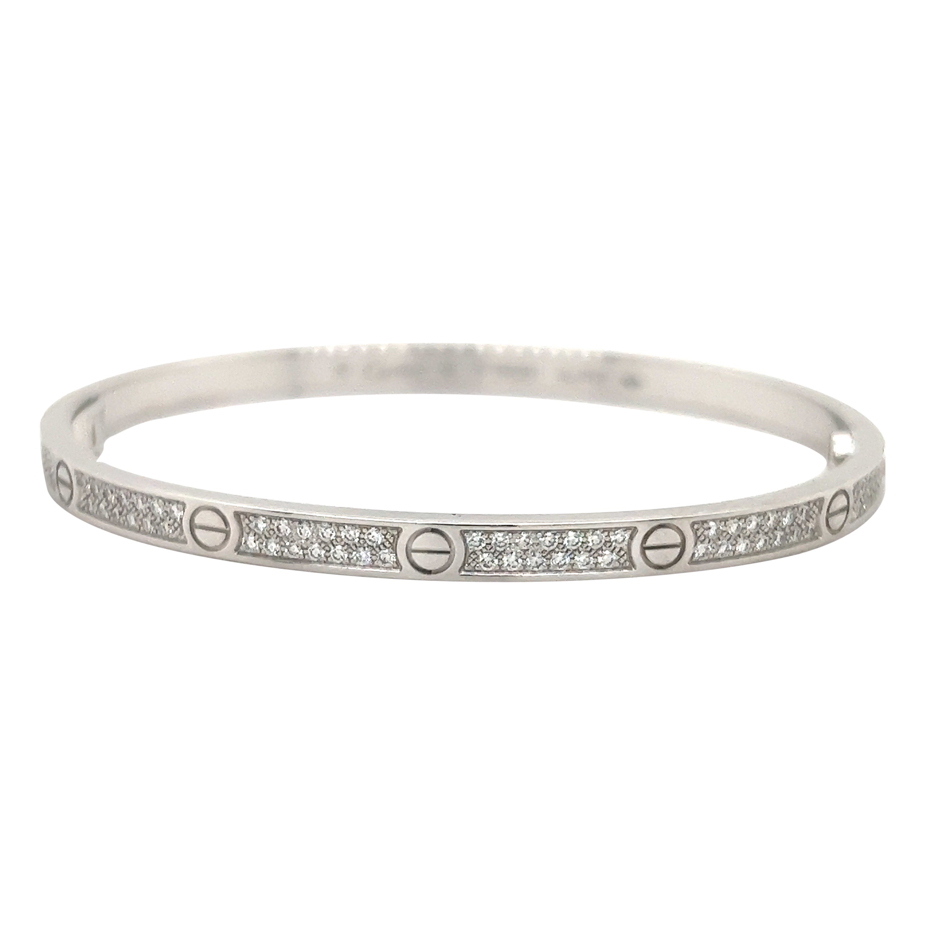 Cartier Diamond White Gold Love Bracelet at 1stDibs