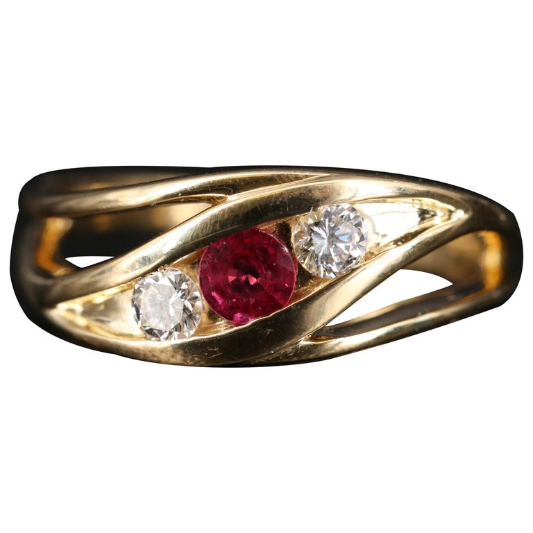 Customizable Minimalist Round Cut Ruby Diamond Engagement Ring ...