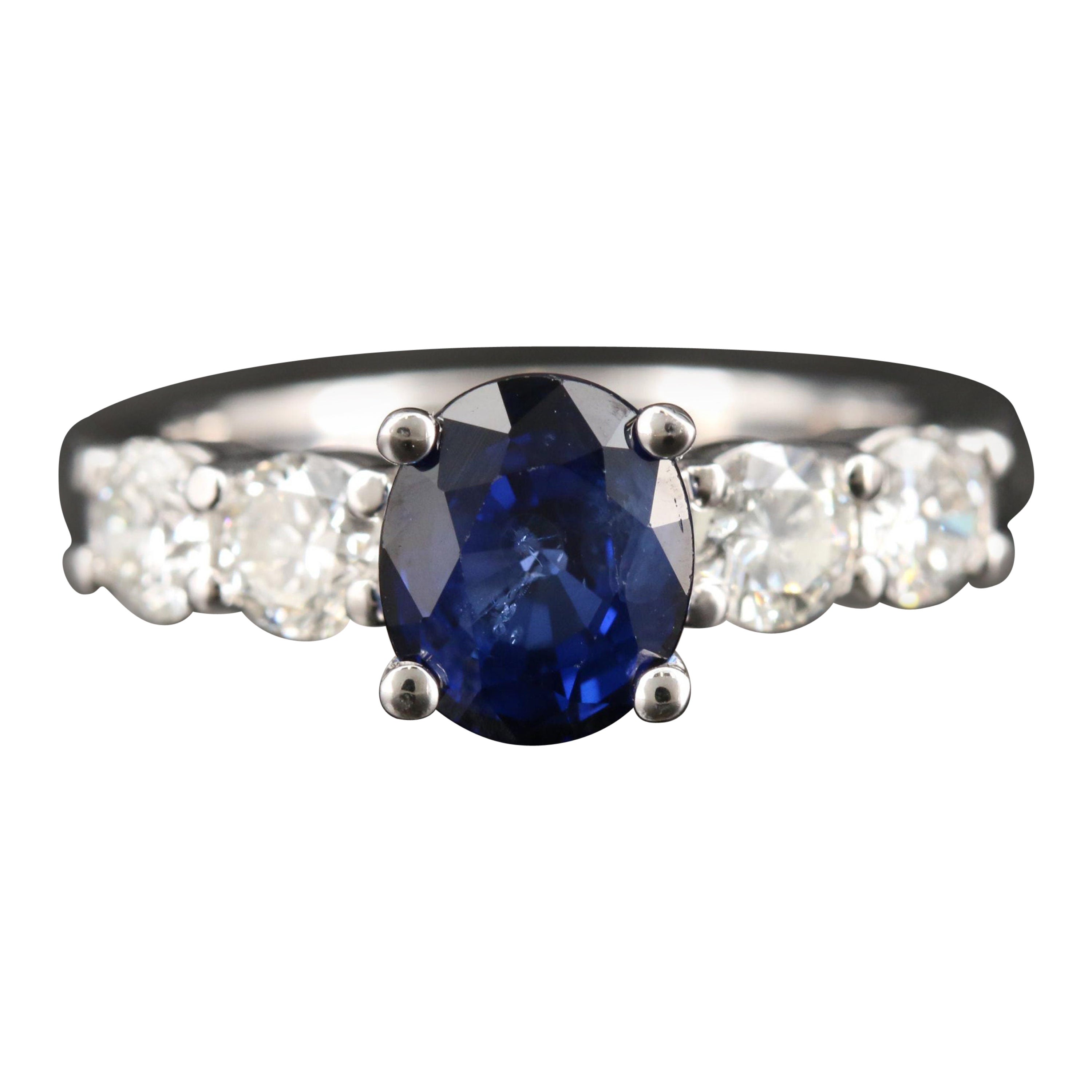 Oval Cut Diamond Halfway Wedding Band For Sale at 1stDibs