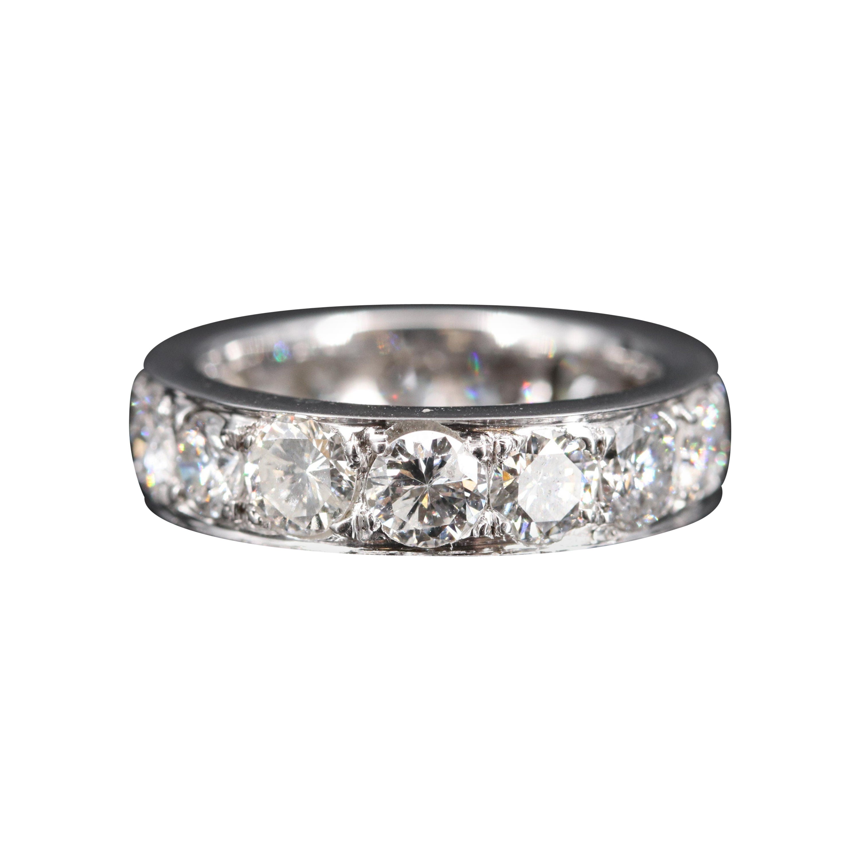 1.5 Carat Diamond Baguette Full Eternity Wedding Band For Sale at 1stDibs