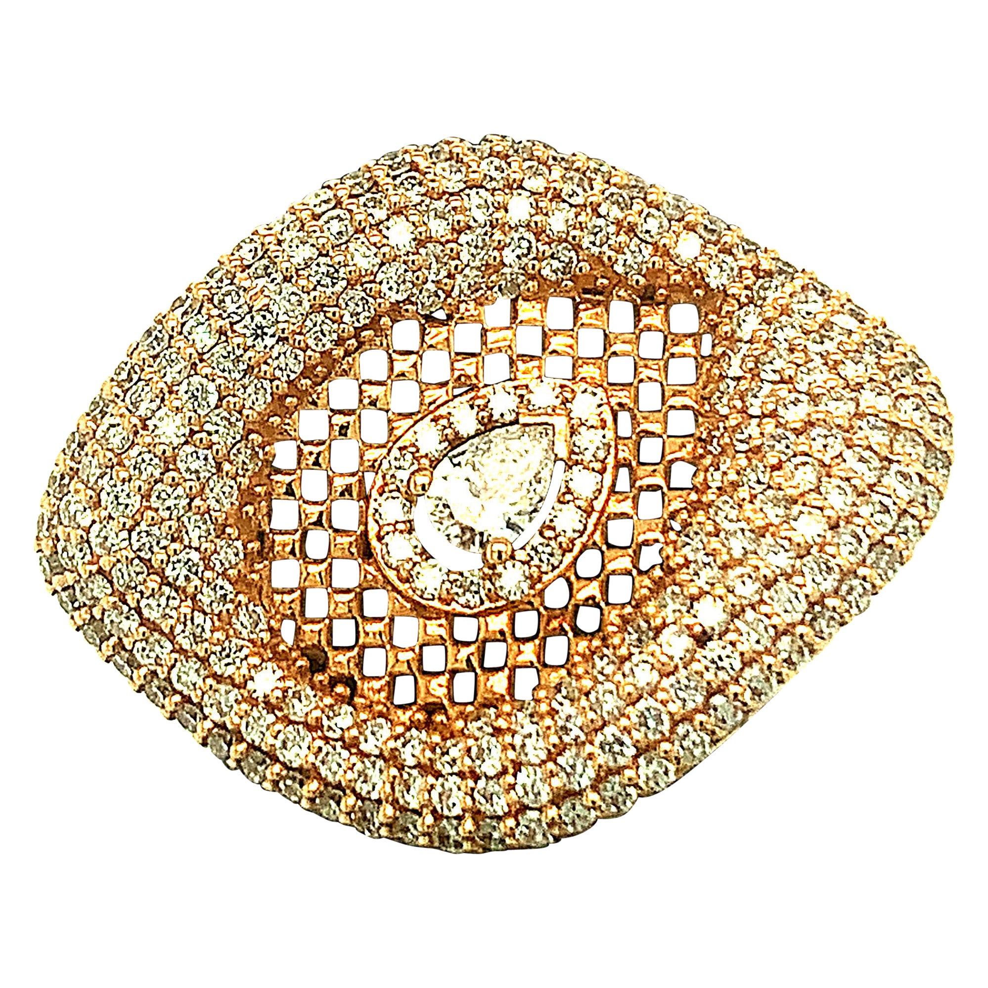 Spinelli Kilcollin Nova Rose Pave Diamond Gold Interlocked Ring Set at ...