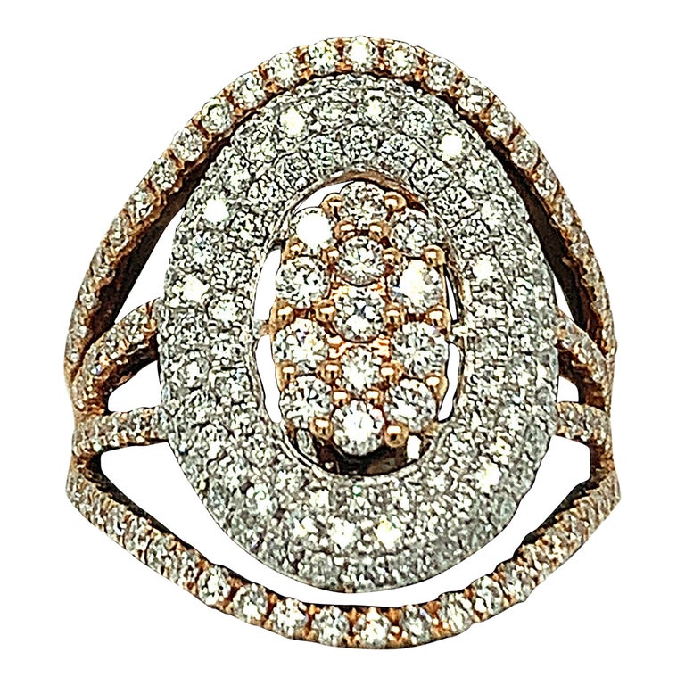 Two Tone Diamond Ring For Sale at 1stDibs