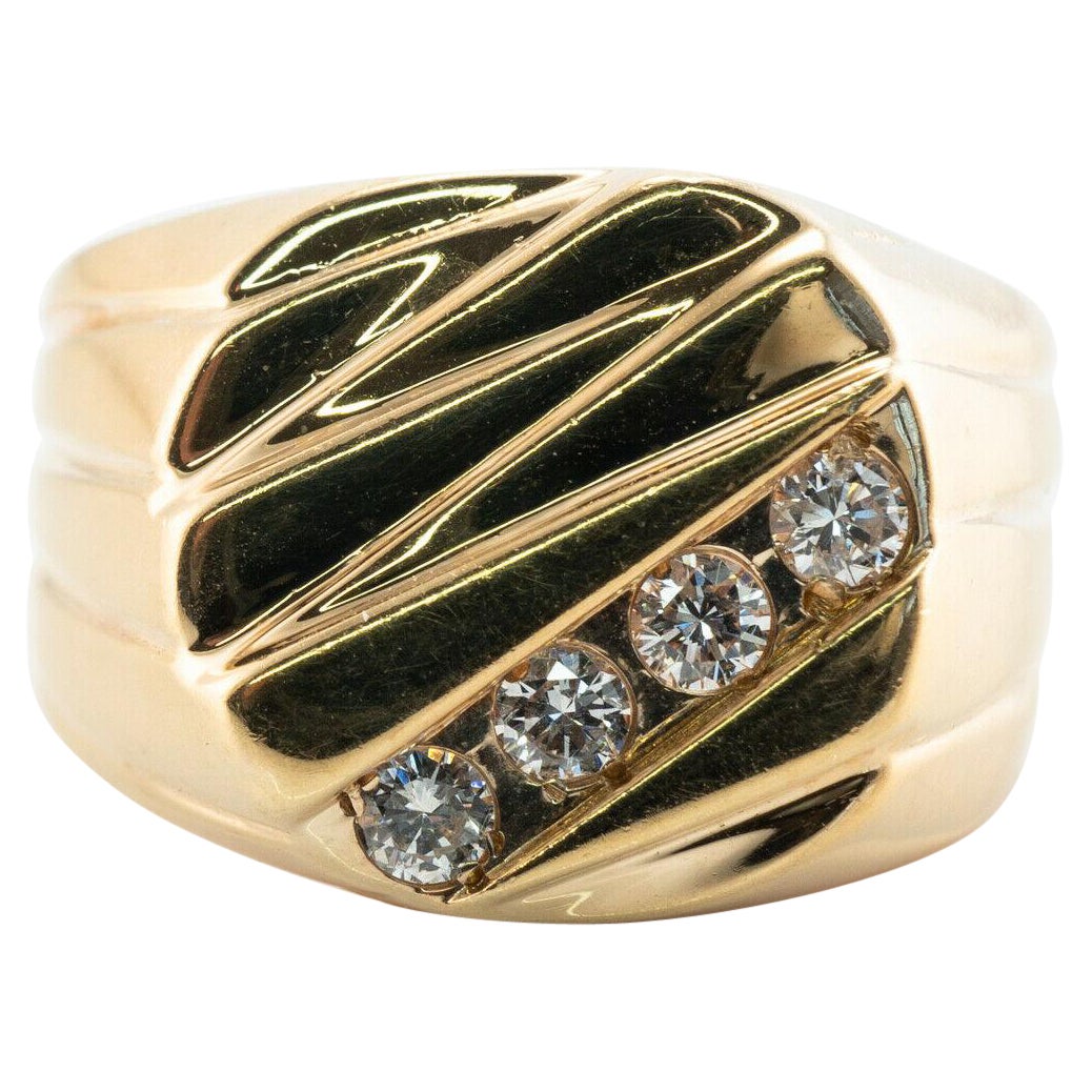 Mens Natural Spinel Diamond Ring 14K Gold at 1stDibs
