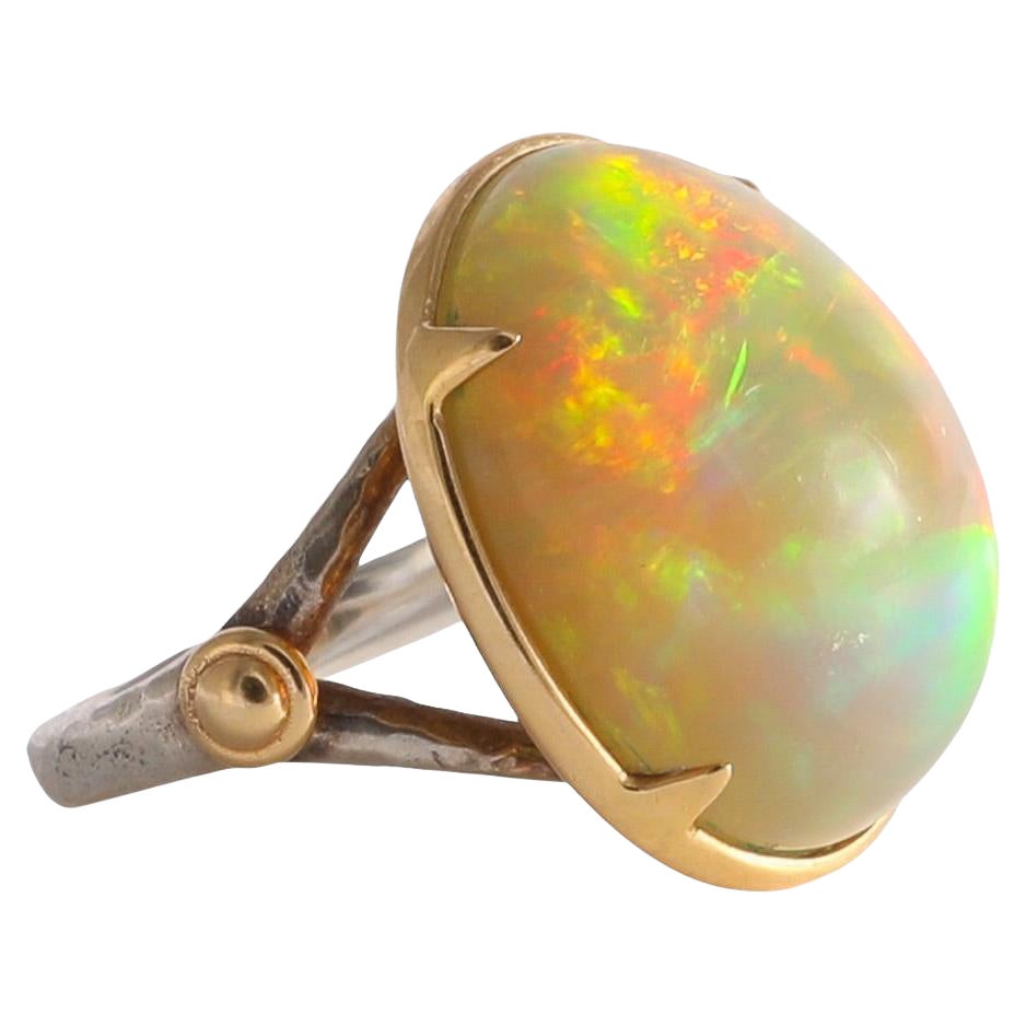 Sylva and Cie Magnificent 8 Carat Diamond Gold Silver Ring at 1stDibs