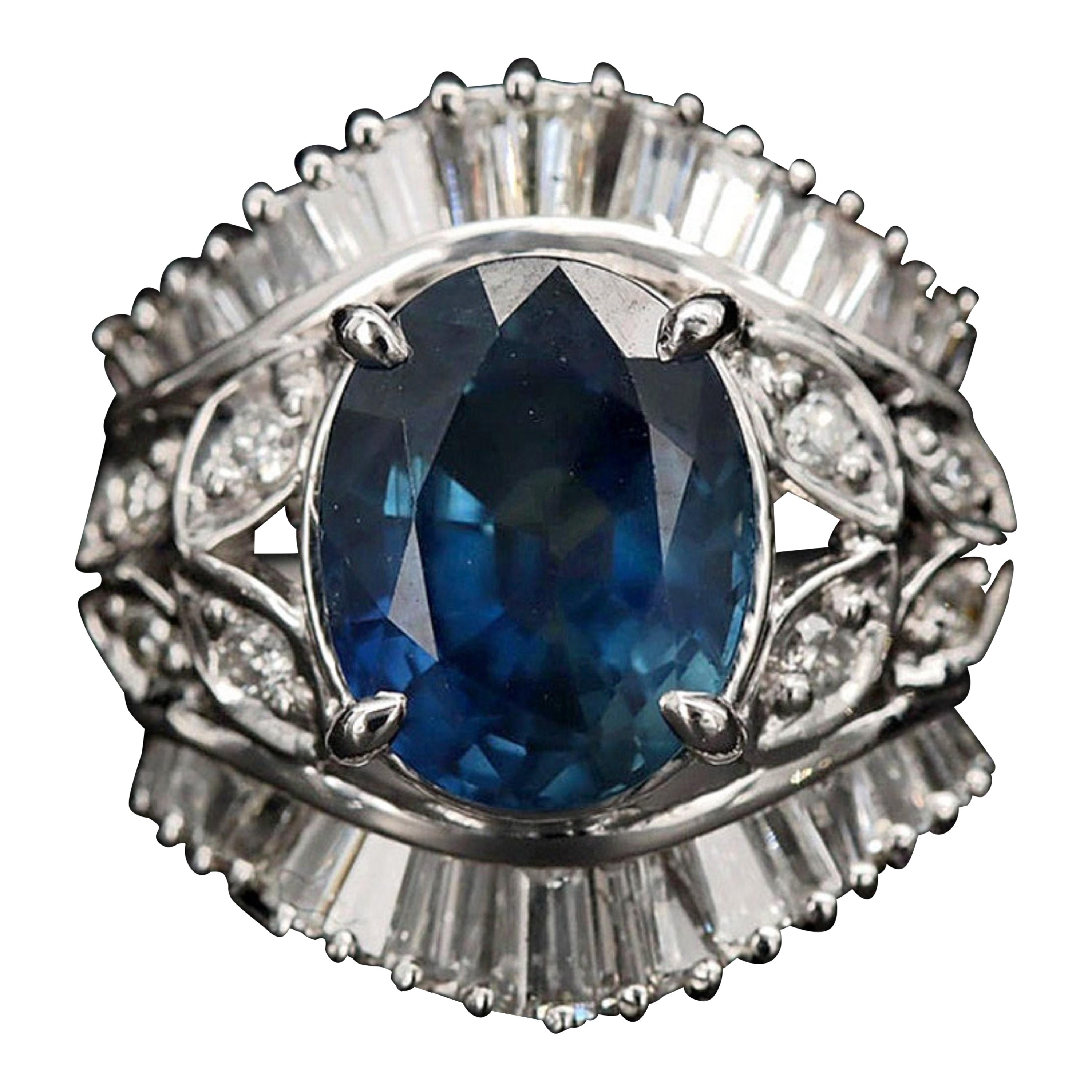 Vintage Art Deco Style 3.00 Carat Diamond and White Gold Engagement ...