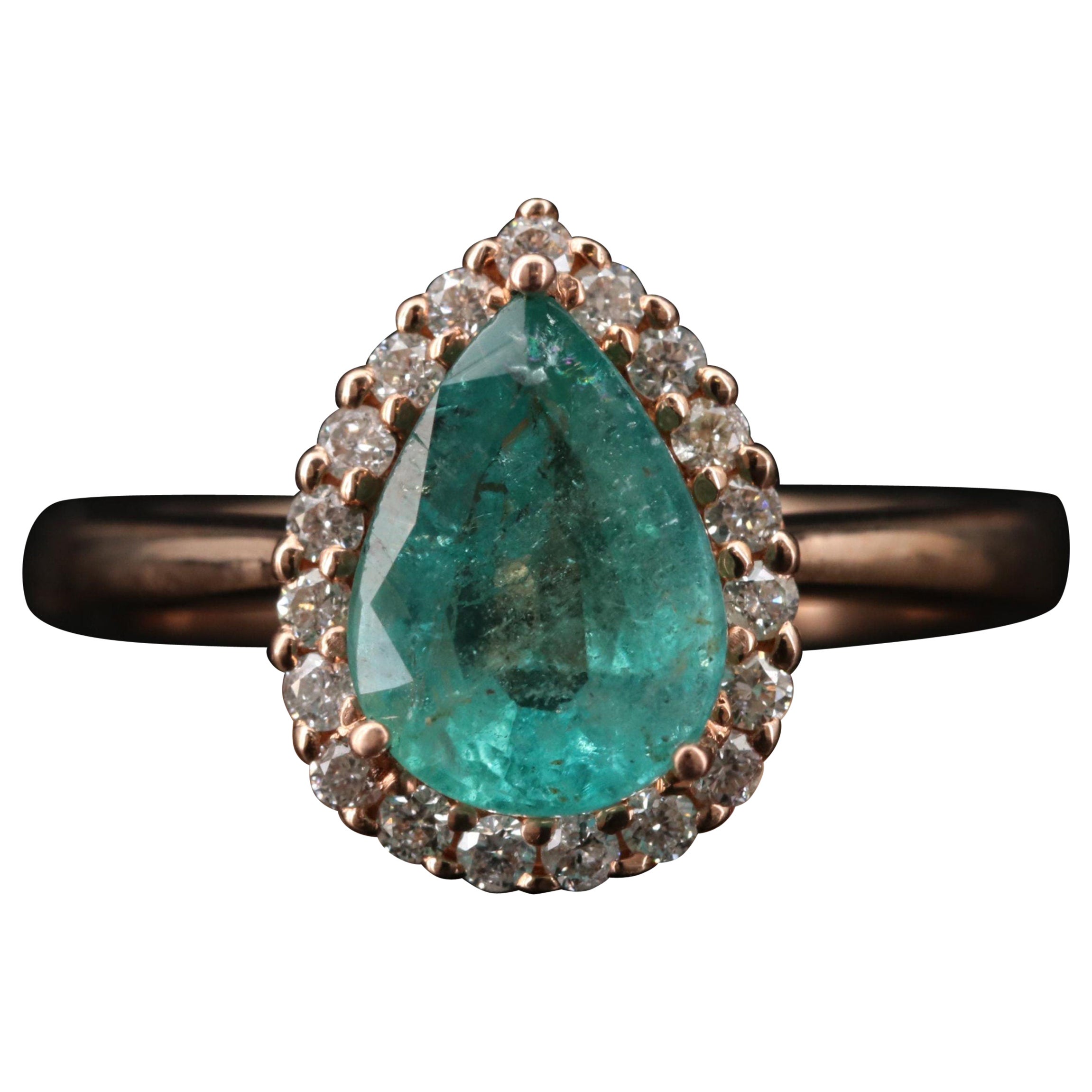 Triangle Shaped Diamond Halo Engagement Ring For Sale at 1stDibs