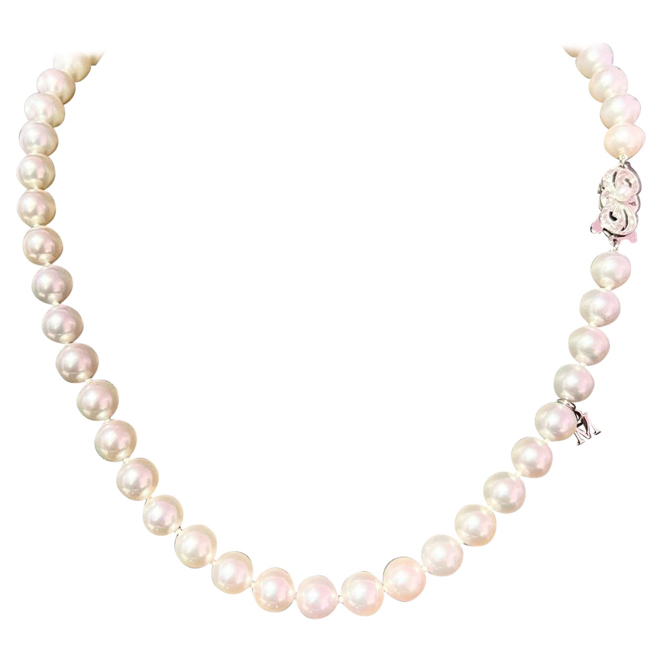Mikimoto Cultured Akoya 10mm Pearl Gold 40 inch Long Necklace at ...