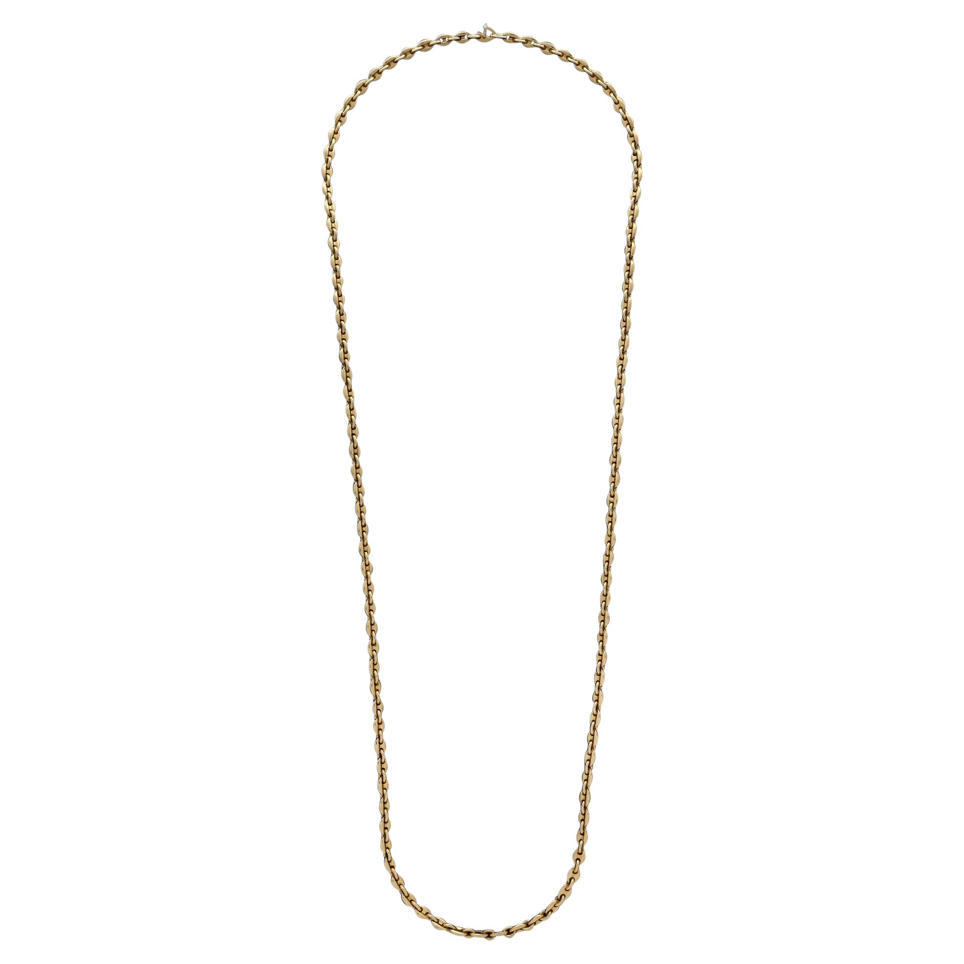 Antique Gold "Coffee Bean" Link Long Chain at 1stDibs