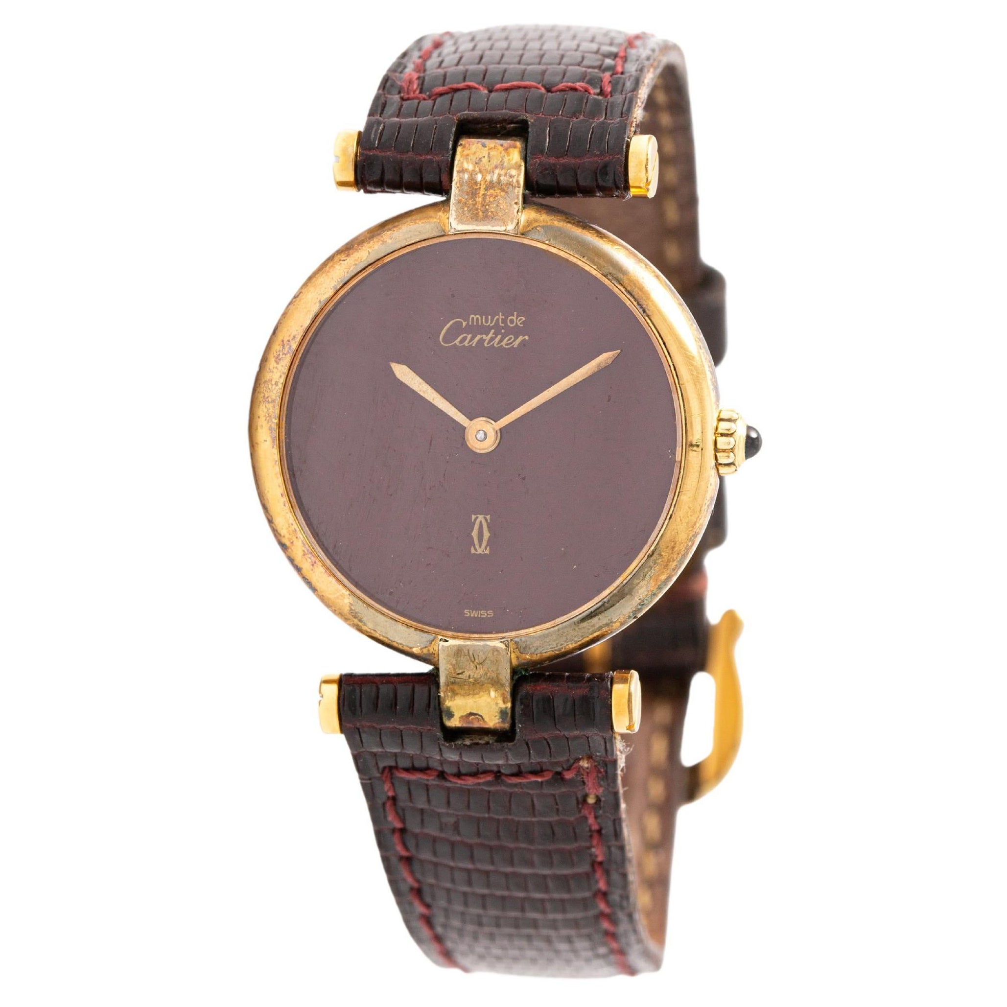 Cartier Gilt Silver Must de Cartier Tank Wristwatch at 1stDibs ...