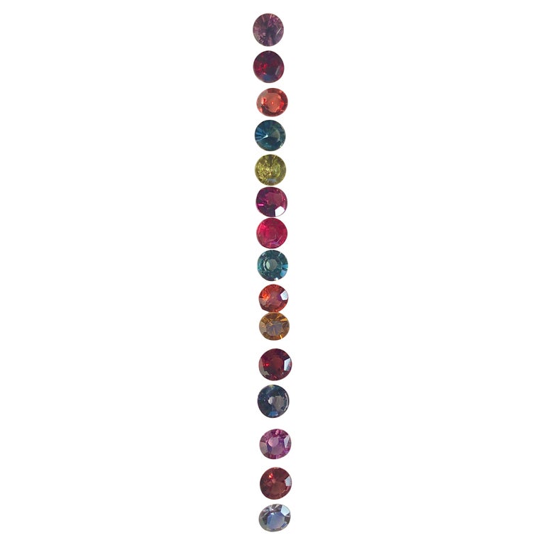 Spinel Palette 7.20 Carats Round Loose Gems Set For Sale at 1stDibs
