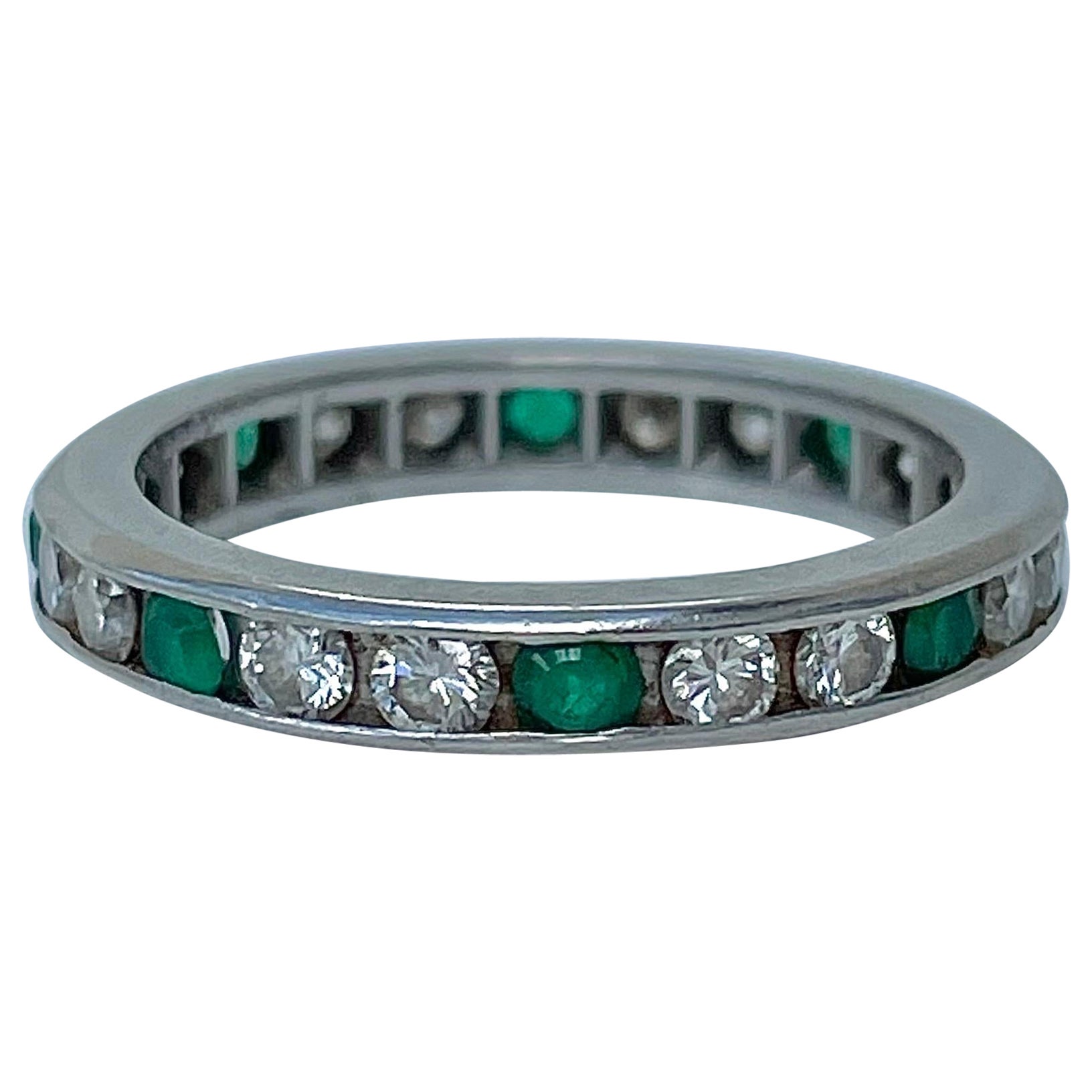 18ct Yellow Gold, Colored Sapphire and Emerald 'Rainbow' Eternity Ring ...