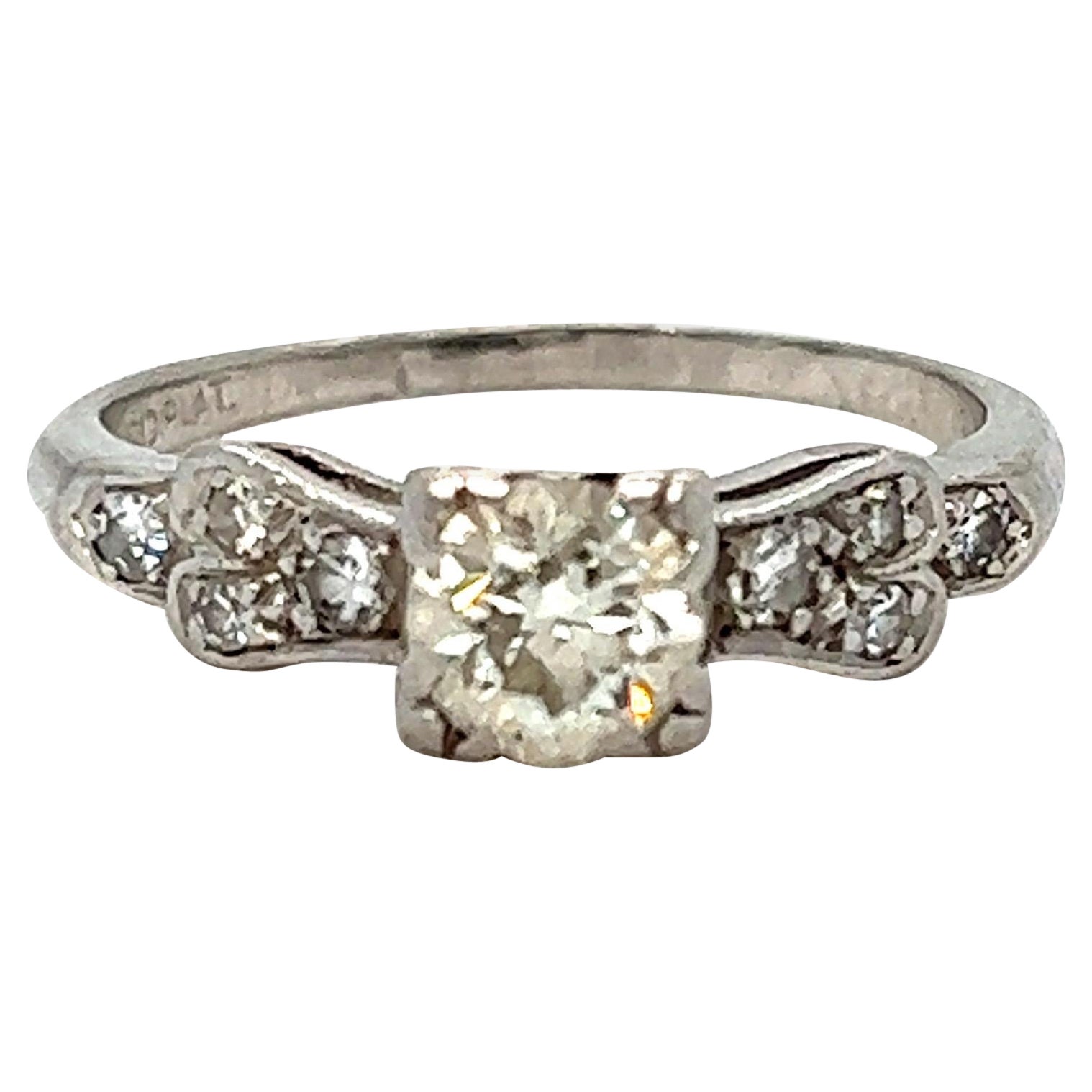 Beautiful Vintage Art Deco Diamond Platinum Engagement Ring For Sale at 1stDibs | vintage art ...