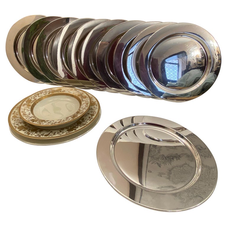 Set of 12 Placemats in 800 Silver, Italian Production, Greggio Padova ...