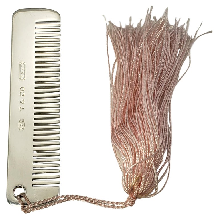 Tiffany and Co. Sterling Silver Baby Comb with Pink Tassel For Sale at ...