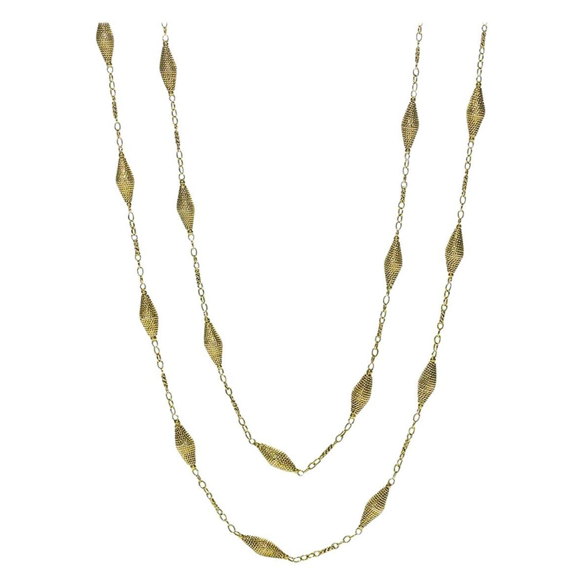 Antique Maltese Gran Spinat 18ct Gold Stars Link Long Chain, circa 1830 ...