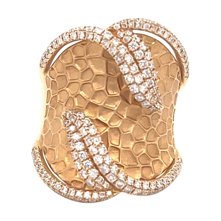 Mouawad Diamond Cocktail Ring 18k Yellow Gold For Sale at 1stDibs