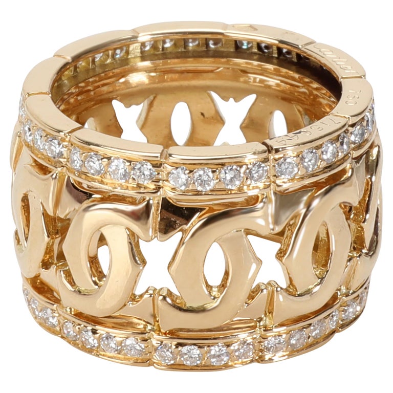Cartier Entrelaces C de Cartier in 18K Yellow Gold 0.65 Ctw For Sale at ...