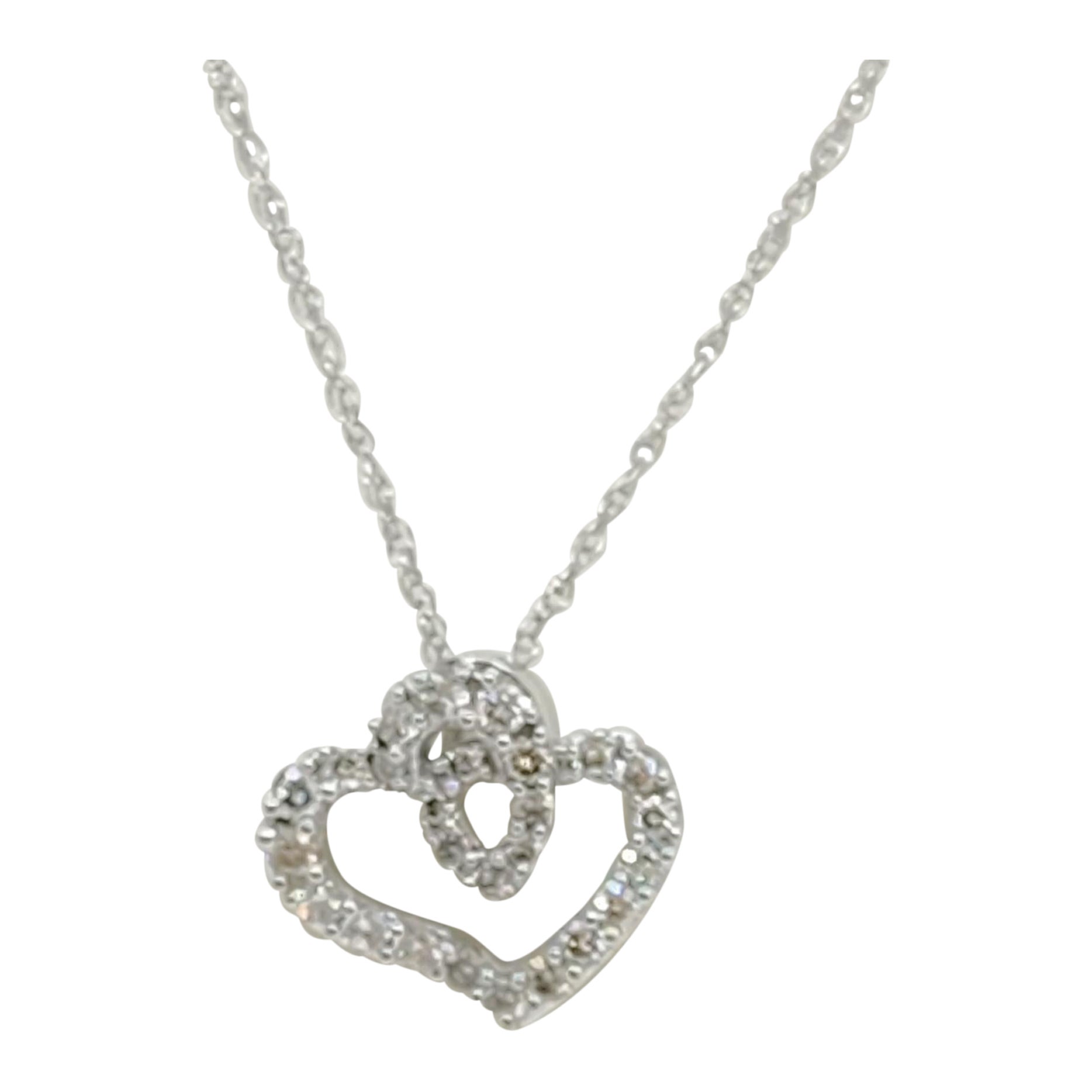 Collier pendentif en forme de cœur en or rose 18 carats avec diamants ...