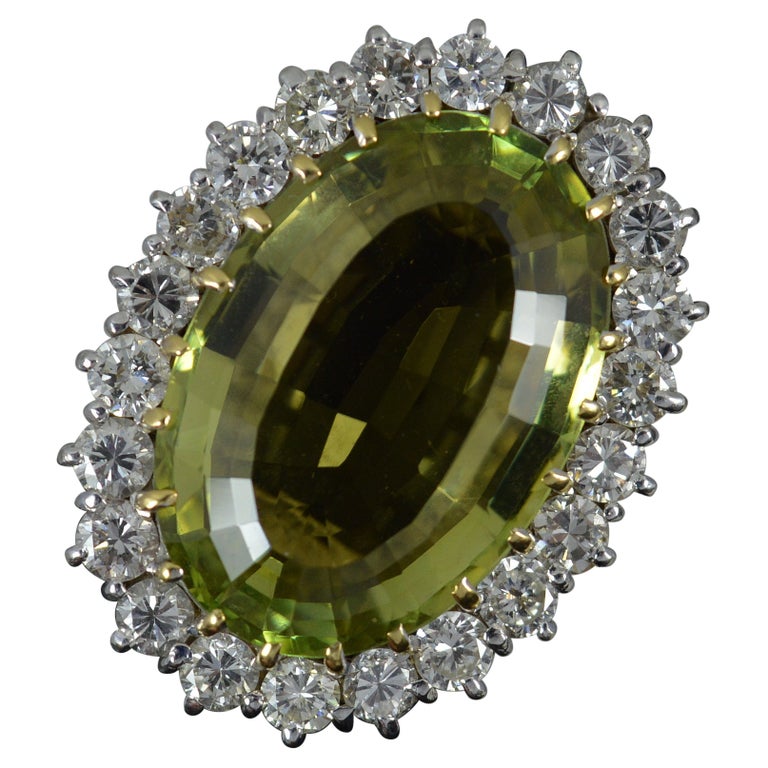 Impressive and Huge Natural Quartz and Diamond 18ct Gold Cluster ...