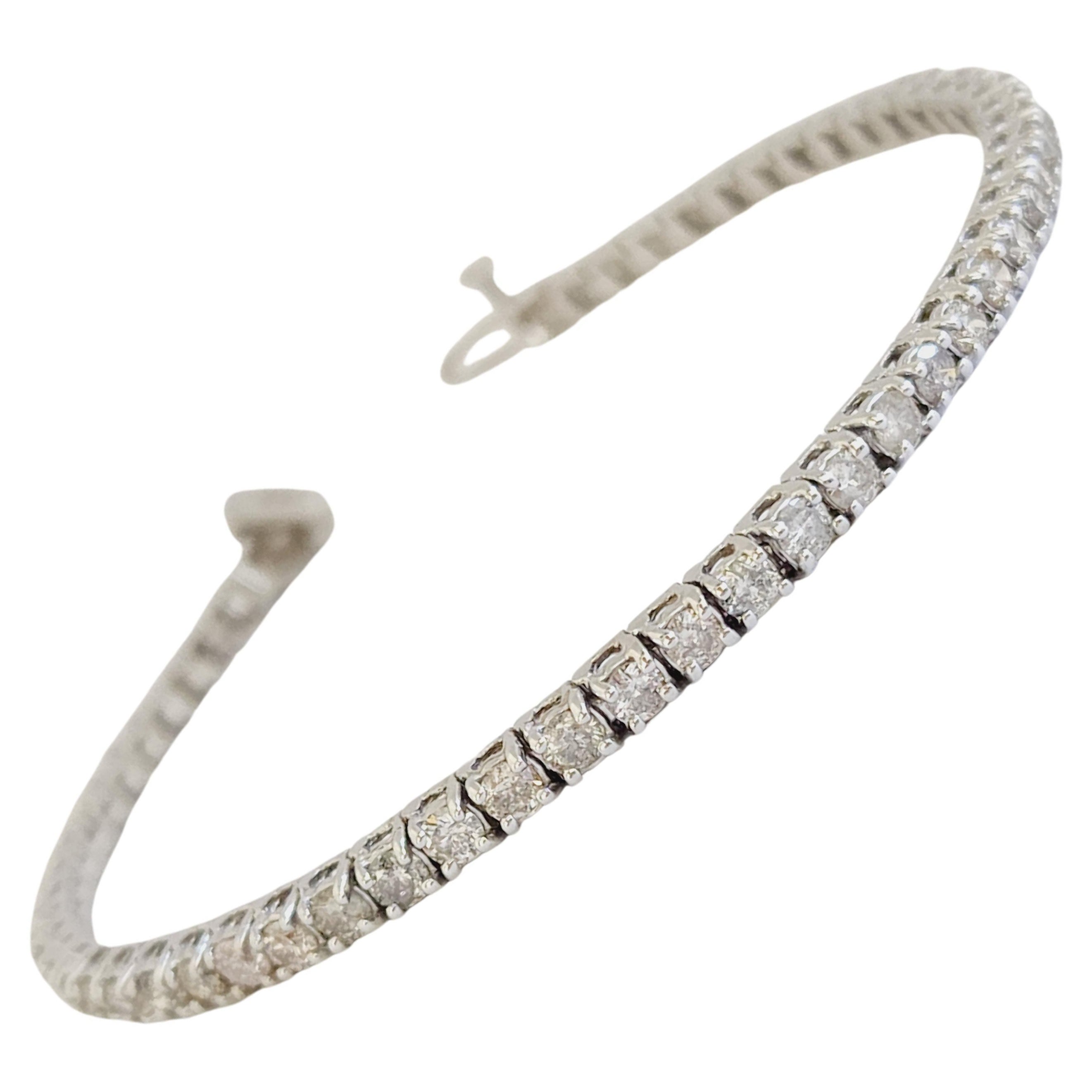 9 25 Carat Round Brilliant Natural Diamond Tennis Bracelet 14 Karat