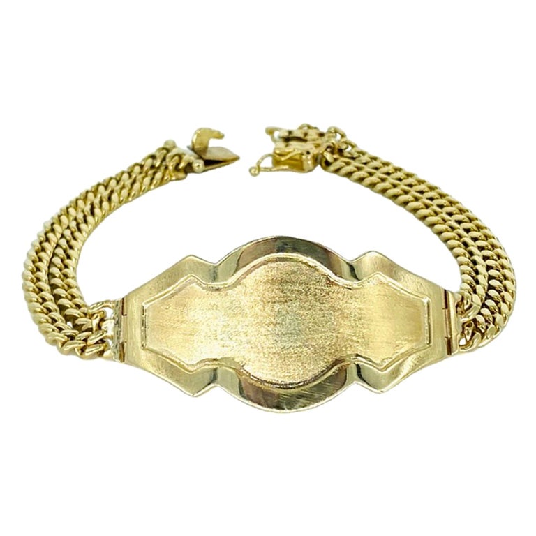 Vintage 24MM ID Double Cuban Link Bracelet 8.65mm 14k Gold For Sale at ...