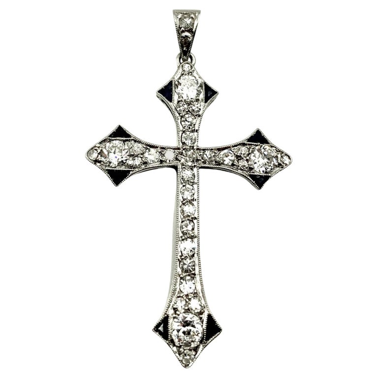 Fine Art Deco Period Diamond Platinum Cross, Circa 1920 at 1stDibs