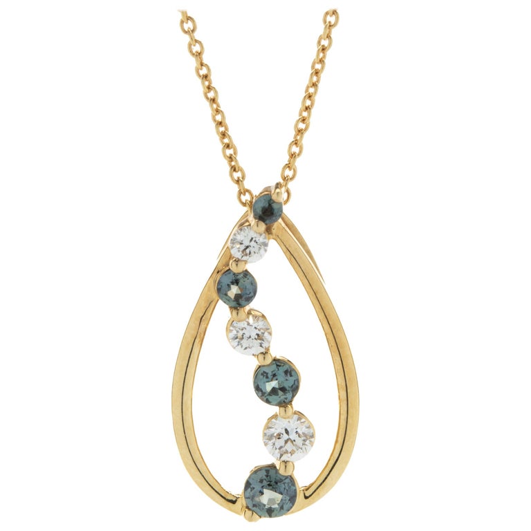 Mark Henry 18 Karat Yellow Gold Alexandrite and Diamond Journey ...