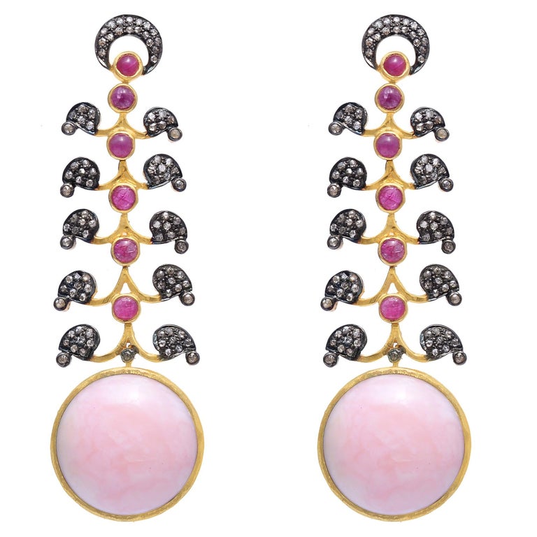 925 Sterling Silver Push Back Earrings with 3.1 Carat Ruby For Sale at ...