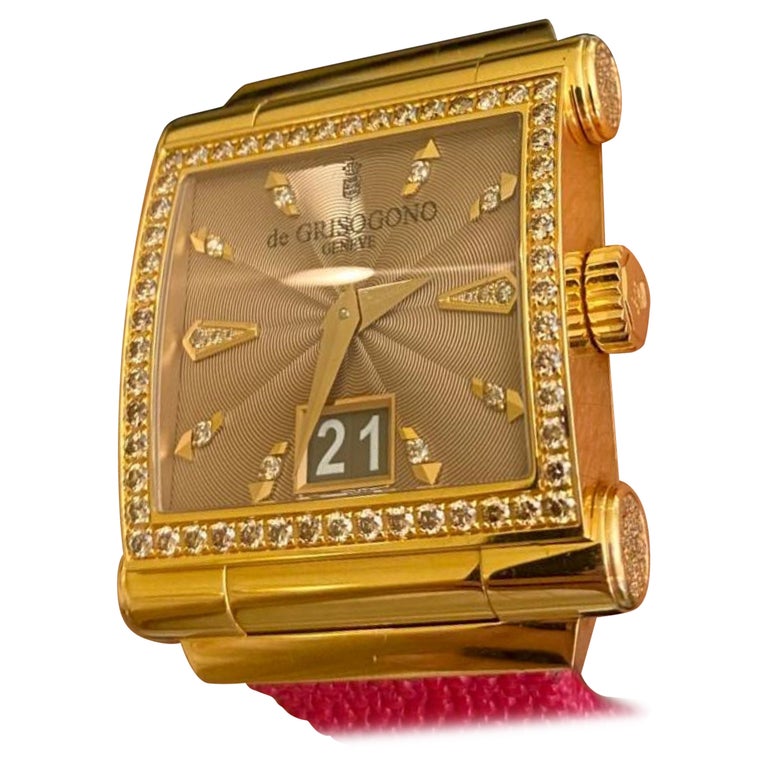 De Grisogono Grande S1218ct Rose Gold 3.22ct Diamond Watch Pink ...