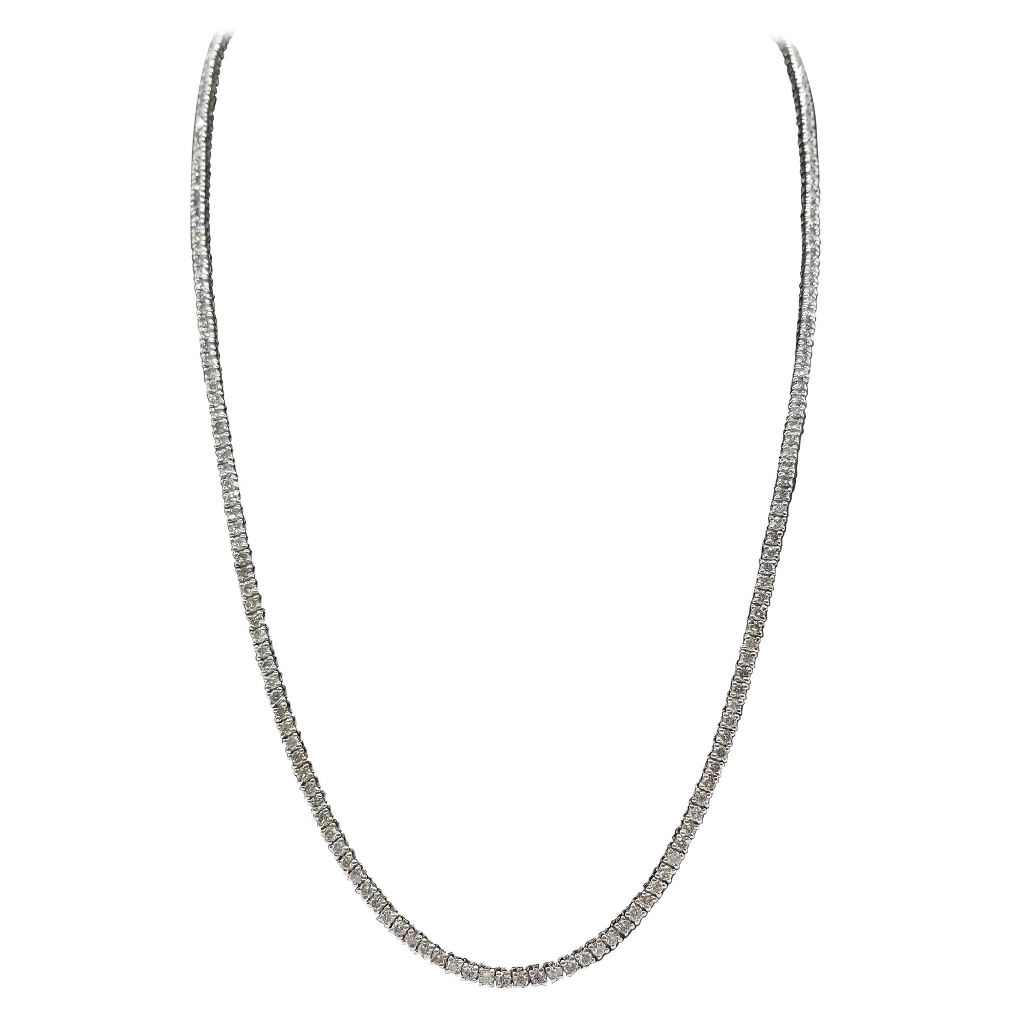 10 Carat Round Brilliant Cut Diamond Tennis Necklace Set in 18 Carat ... 10 Carat Round Brilliant Cut Diamond Tennis Necklace Set in 18 Carat ...