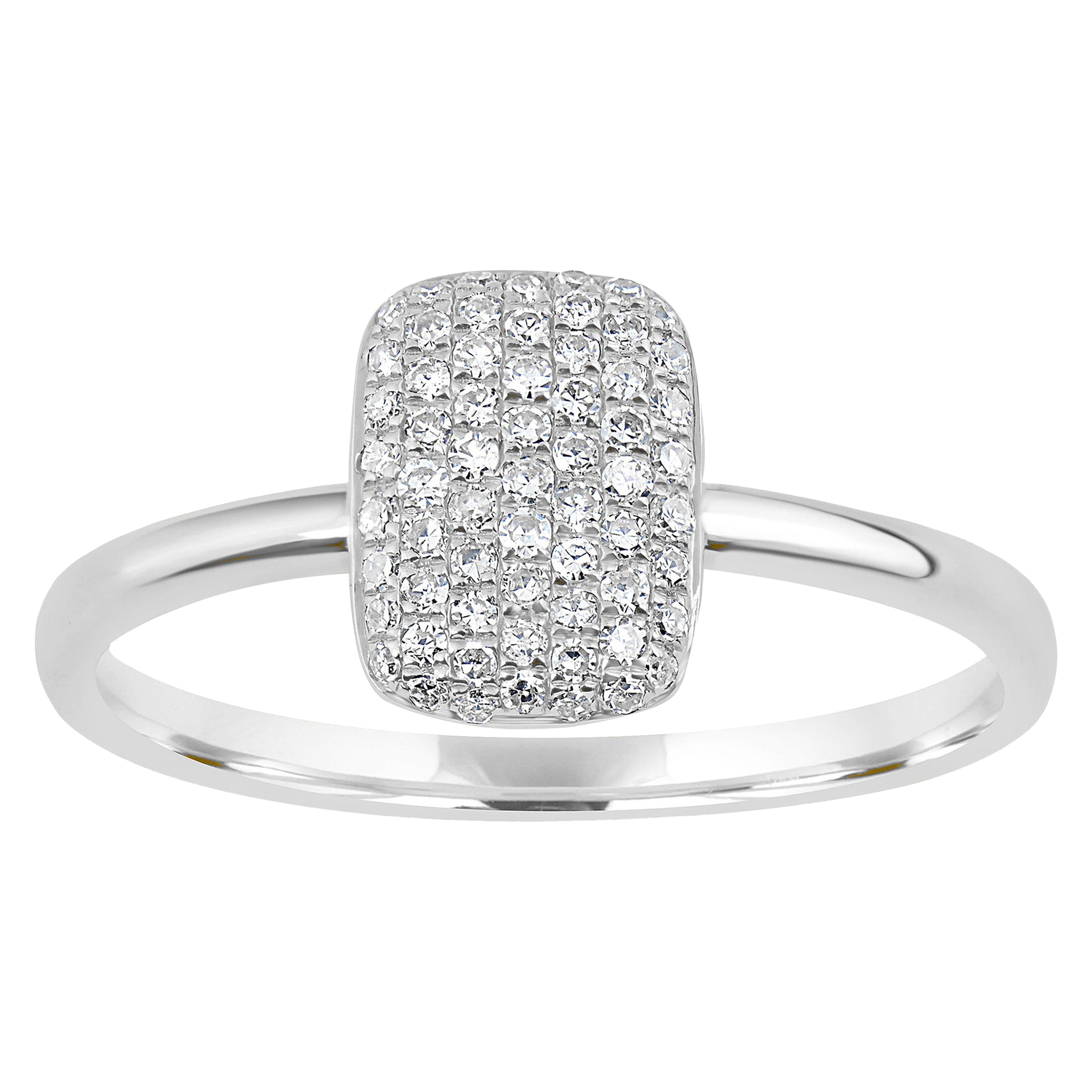 Luxle Round Diamond Rectangle Ring in 14 Karat Yellow Gold For Sale at ...