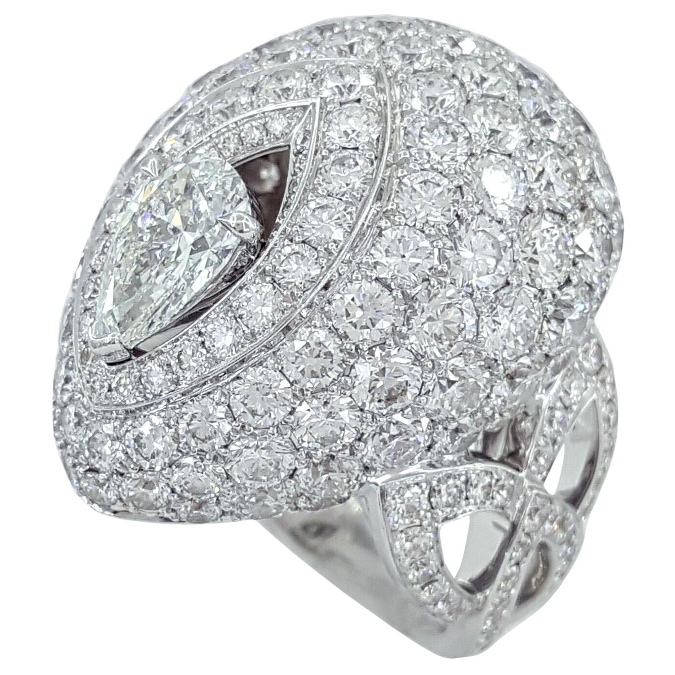 Graff Diamond Flower White Gold Ring at 1stDibs | graff flower ring ...