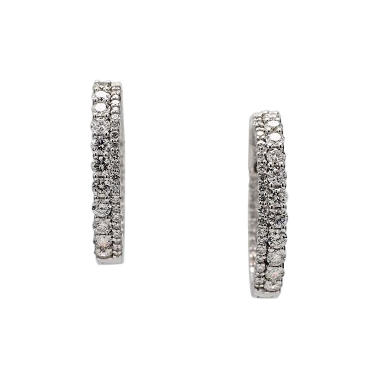 Exquisite Natural White Diamond Loop Earring 2.65cts TW For Sale at 1stDibs
