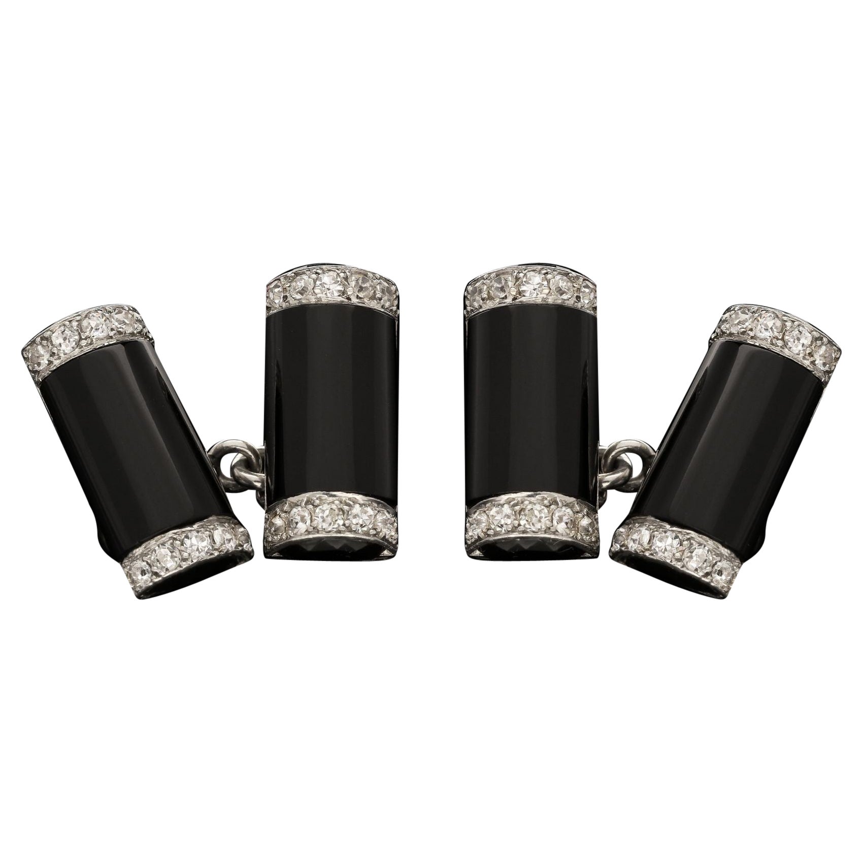 1950s Cartier Paris emerald diamond and gold shell buttons at 1stDibs ...