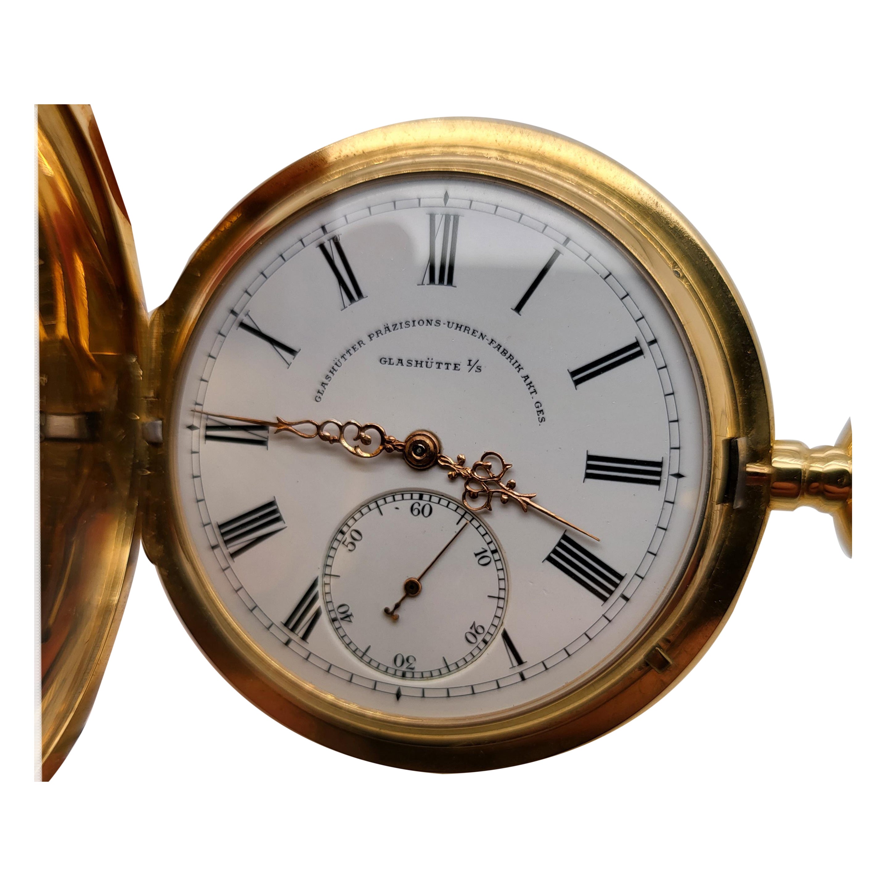 18kt Rose Zenith Open Face Pocket Watch Thomas Engel No° 9 with Box and ...