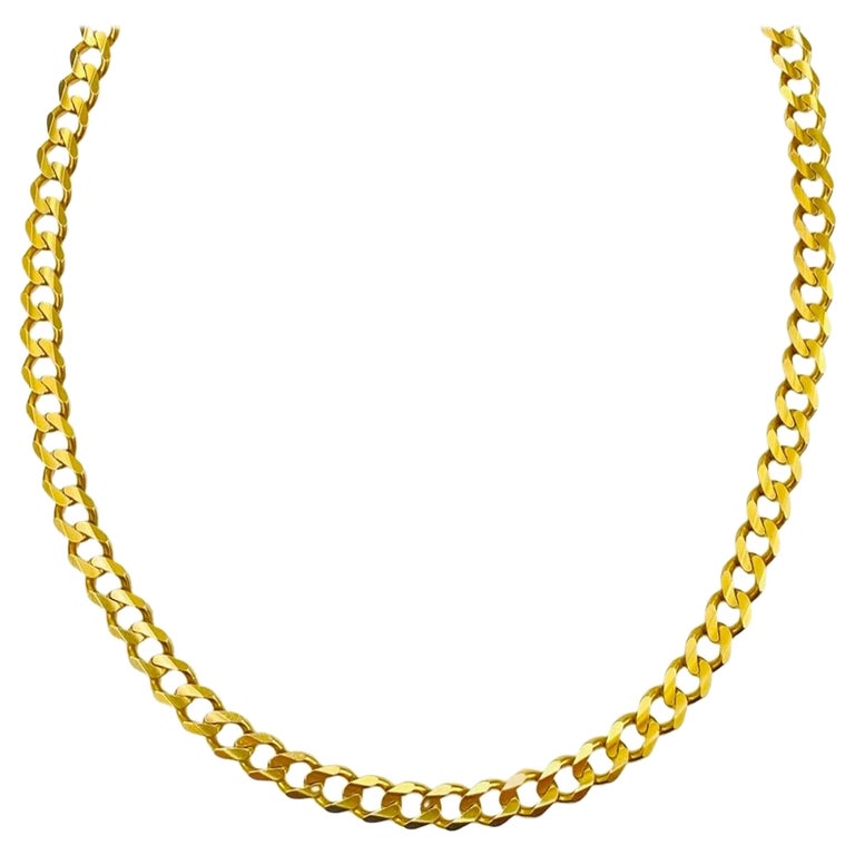 Men’s 6.7mm 14k Gold Cuban Curb Link Chain 24 Inch at 1stDibs | 24 inch ...