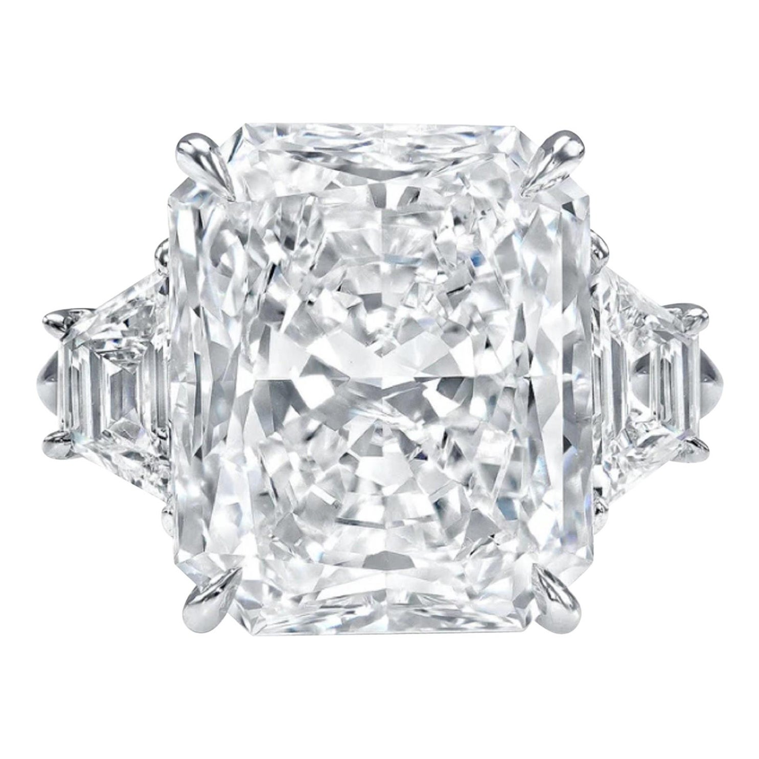 FLAWLESS GIA Certified 3 Carats Long Radiant Cut Diamond Ring For Sale ...