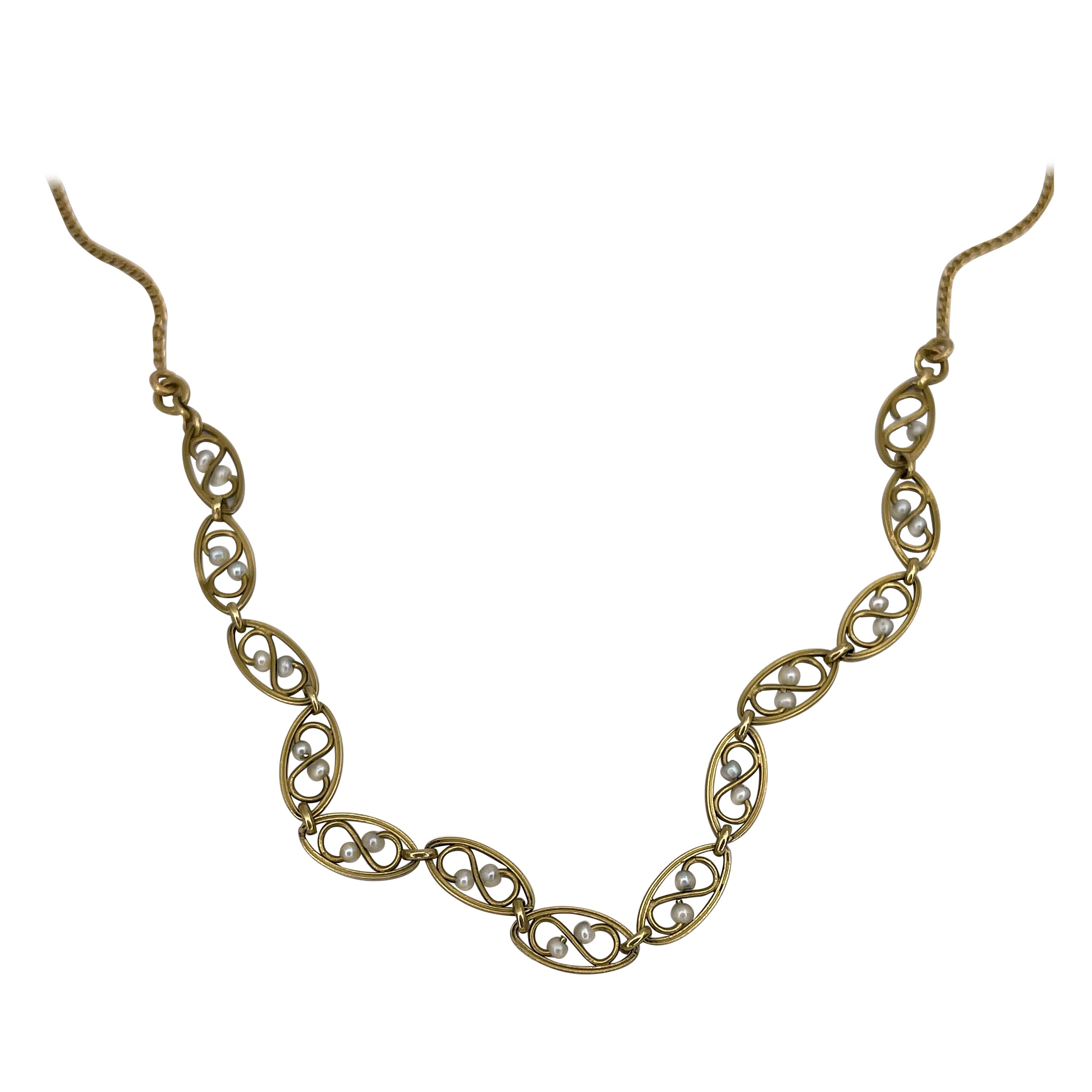 French Antique Long Chain Gold Necklace at 1stDibs | long antique chain ...