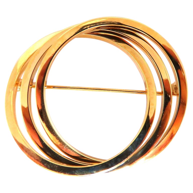 Triple Circle Pin 18Kt For Sale at 1stDibs