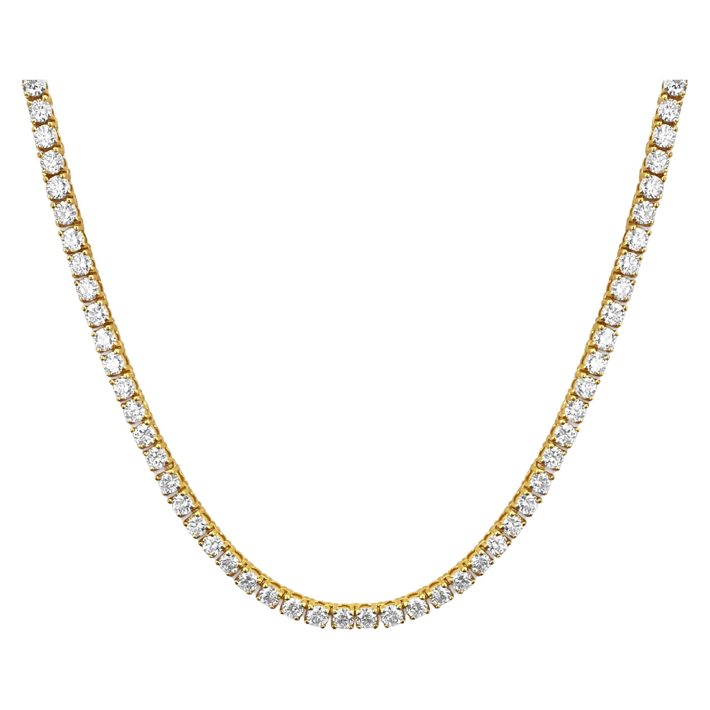 32 Inch Diamond Gold Opera Tennis Necklace For Sale at 1stDibs | long ...