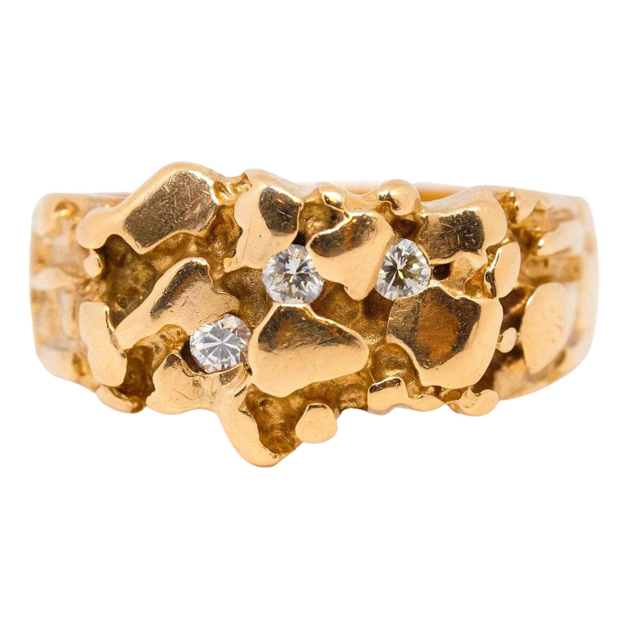Yellow Gold Nugget Ring For Sale at 1stDibs