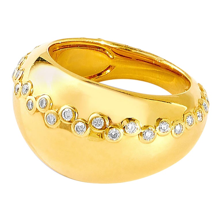 Syna Yellow Gold Cosmic Ring with Champagne Diamonds For Sale at 1stDibs