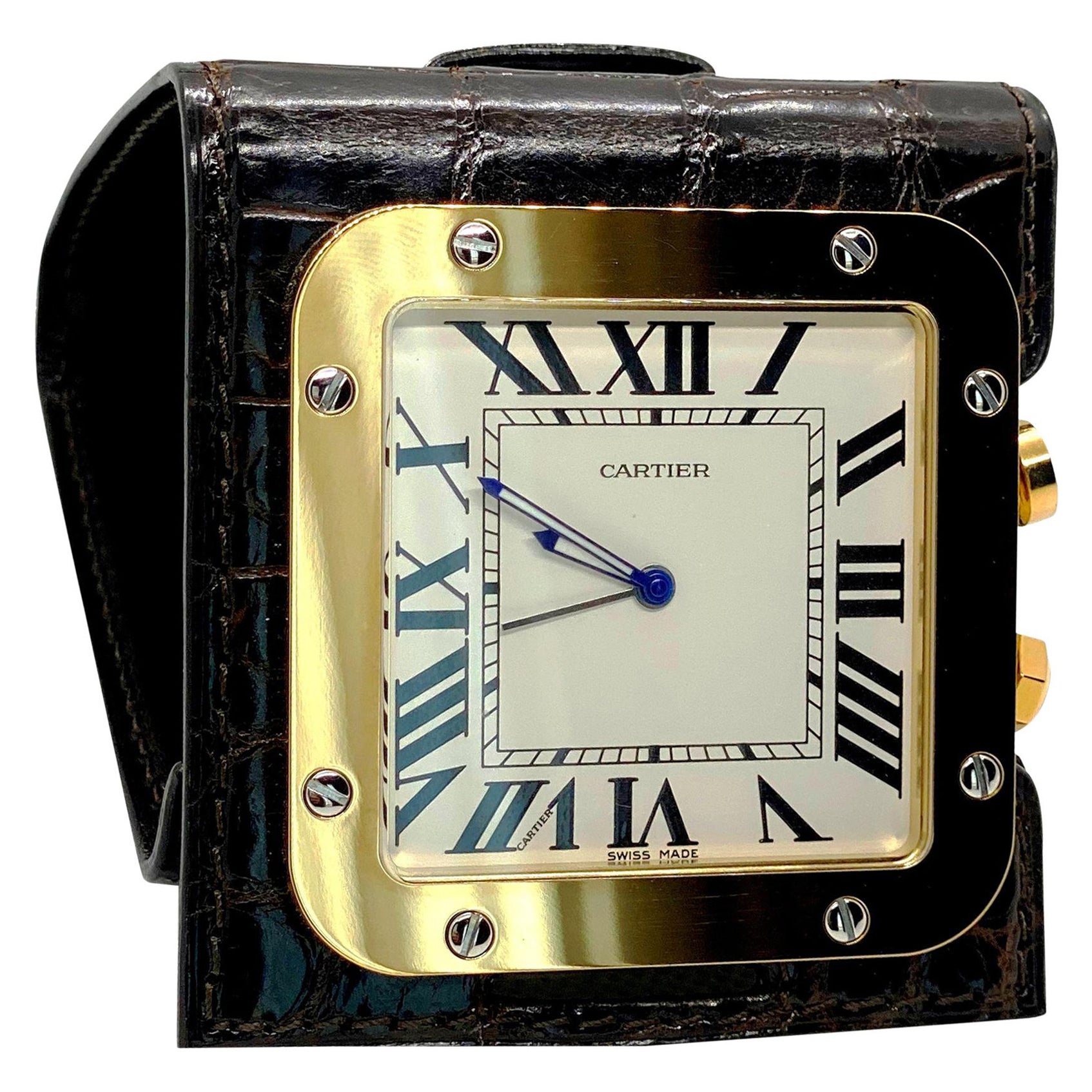 CARTIER Gold Key Winding Desk Clock For Sale at 1stDibs | cartier desk ...