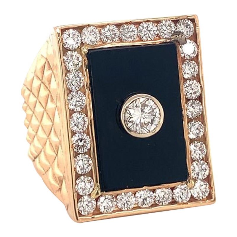 1960s Gold and Stone set Stacking Rings at 1stDibs