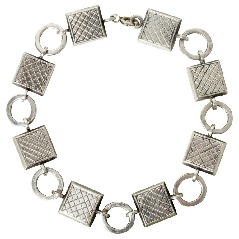 Modernist Silver Bracelet from Atelier Borgila, Sweden, 1950 For Sale ...