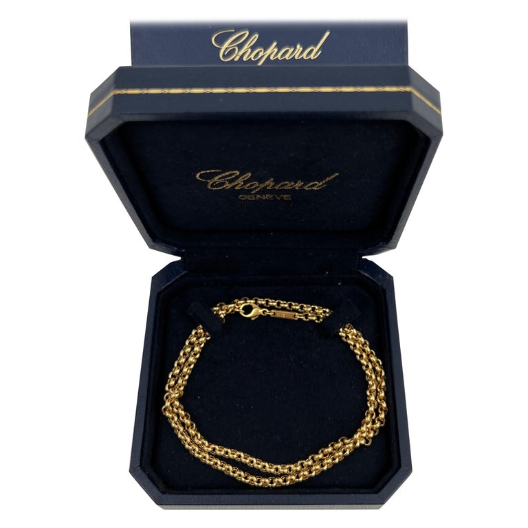 Fine Chopard 18k Yellow Gold Belcher Pendant Necklace Chain with Box ...