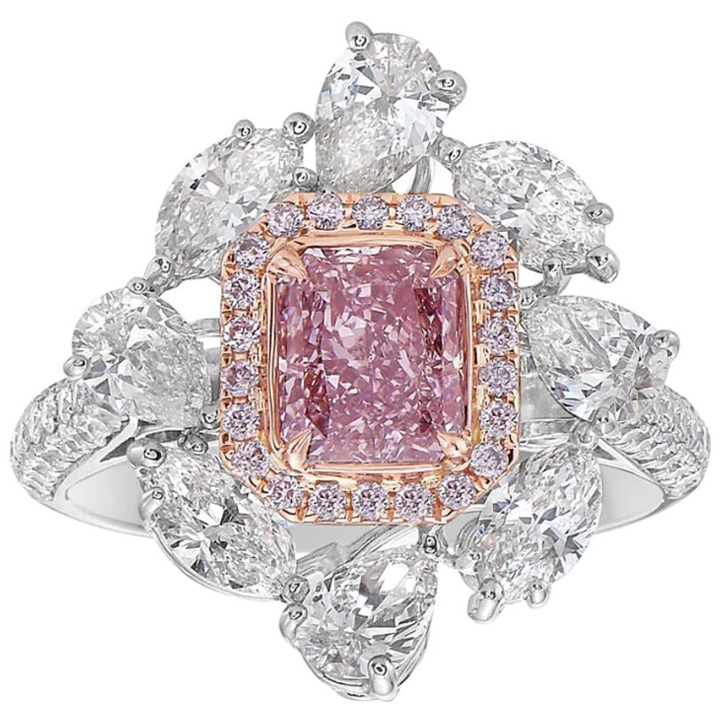 Pink Diamonds ‘Ora’ Flower Ring For Sale at 1stDibs