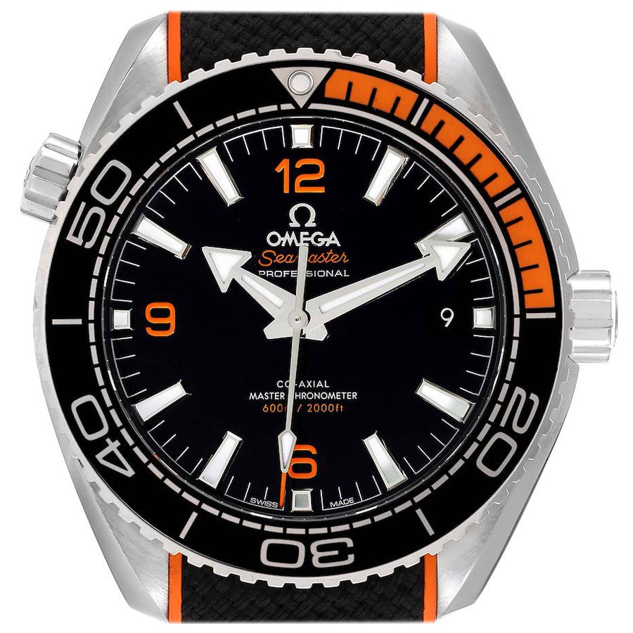 Omega Planet Ocean Black Orange Bezel Watch 215.30.44.21.01.002 Box ...