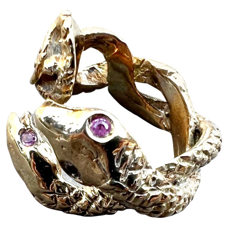 Animal jewelry Pink Sapphire Snake Ring Bronze Cocktail Ring J Dauphin ...